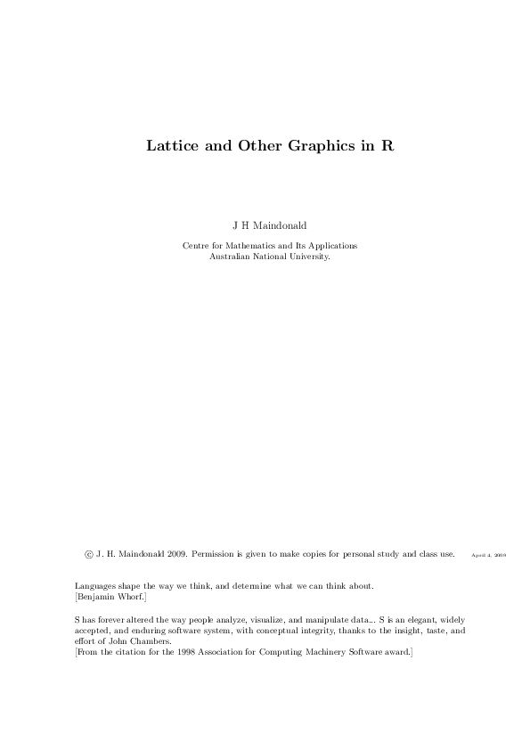 (PDF) Lattice and Other Graphics in R | John Maindonald - Academia.edu
