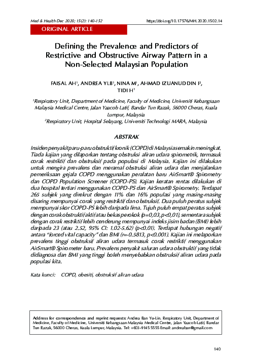 (PDF) Defining the Prevalence and Predictors of Restrictive and ...