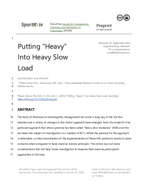 (PDF) Putting "Heavy" into heavy slow load