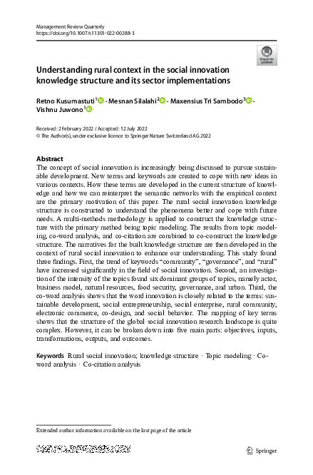 (PDF) Understanding rural context in the social innovation knowledge ...