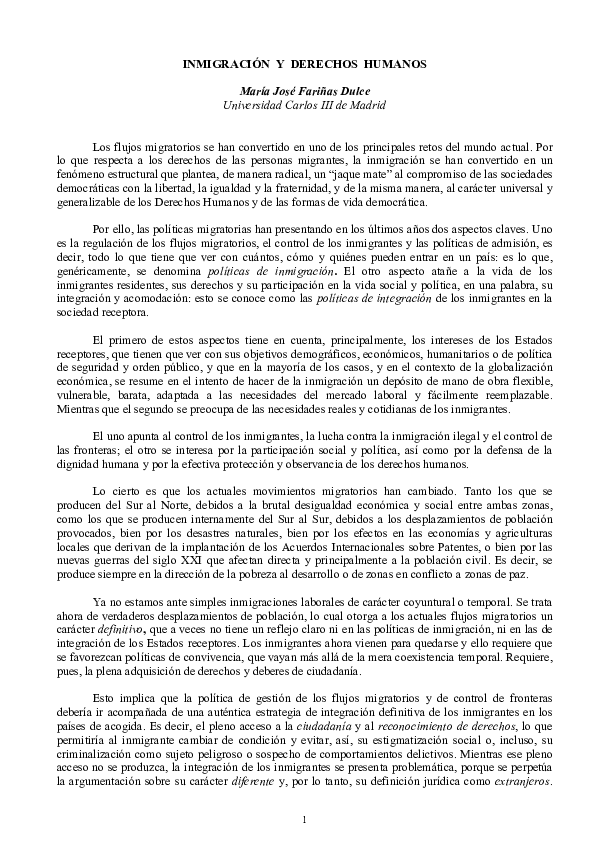 (PDF) Inmigración y derechos humanos