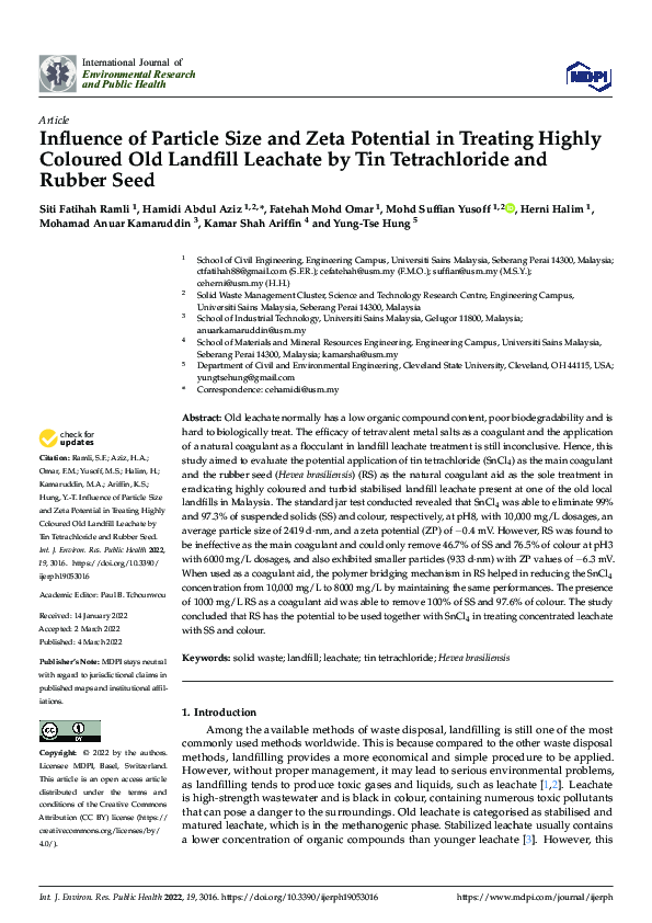 (PDF) Influence of Particle Size and Zeta Potential in Treating Highly ...