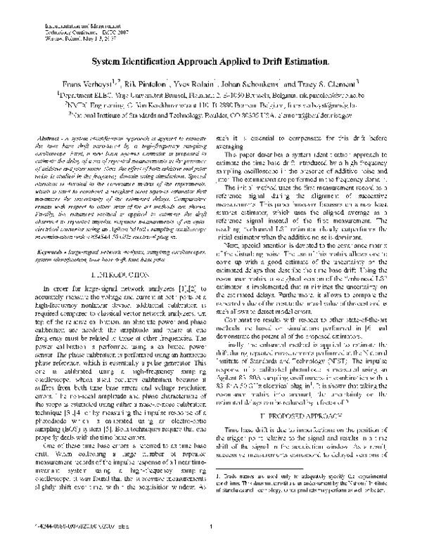 Pdf System Identification Approach Applied To Drift Estimation