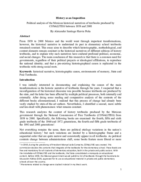 (DOC) History as an Imposition Political analysis of the Mexican ...