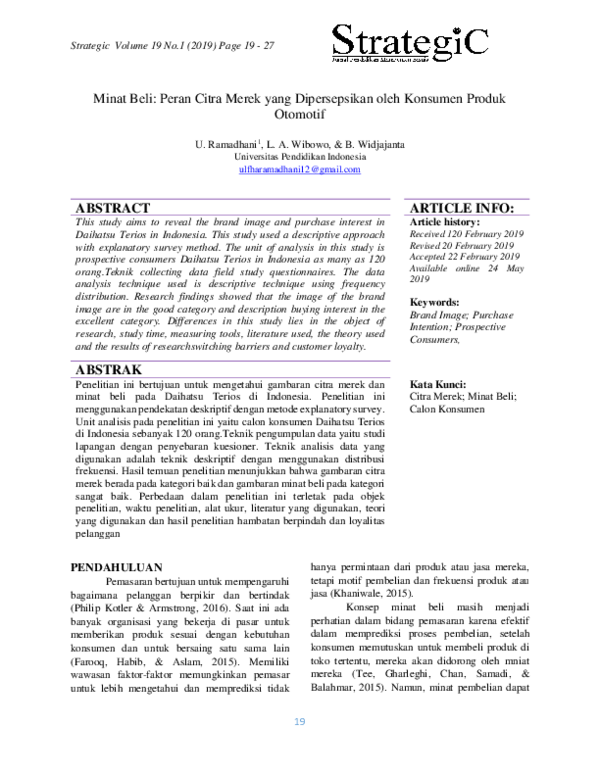 (PDF) Minat Beli: Peran Citra Merek yang Dipersepsikan oleh Konsumen ...
