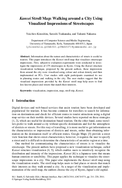 (PDF) Kansei Stroll Map: Walking around a City Using Visualized ...