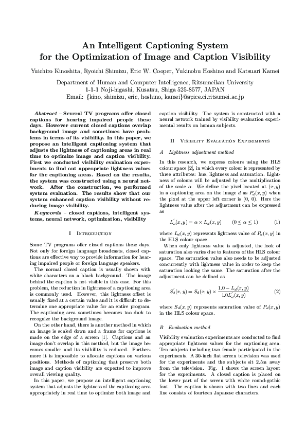 (PDF) An Intelligent Captioning System for the Optimization of Image ...