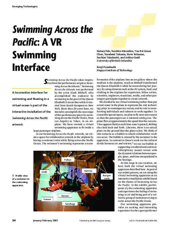 (PDF) Swimming across the Pacific: a VR swimming interface