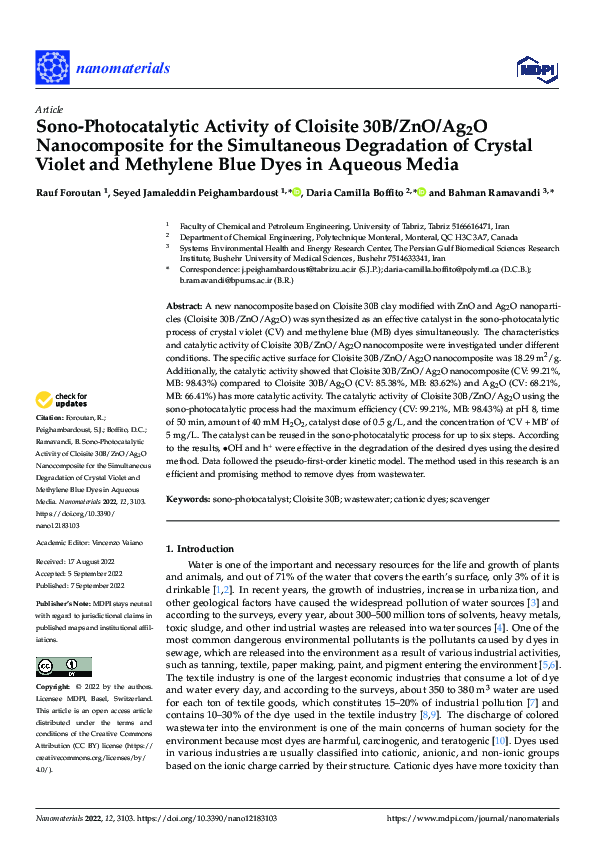 (PDF) Sono-Photocatalytic Activity of Cloisite 30B/ZnO/Ag2O ...