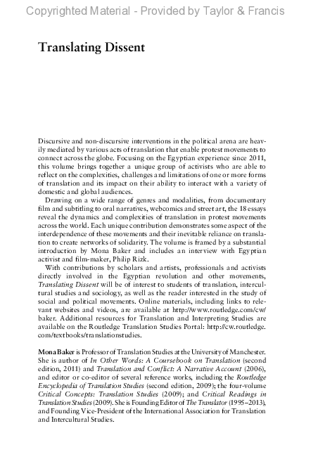 (PDF) Beyond the Spectacle: Translation and Solidarity in Contemporary ...