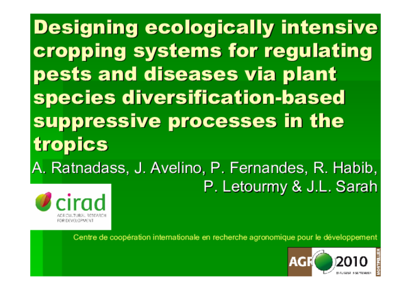 (PDF) Designing ecologically intensive cropping systems for regulating ...