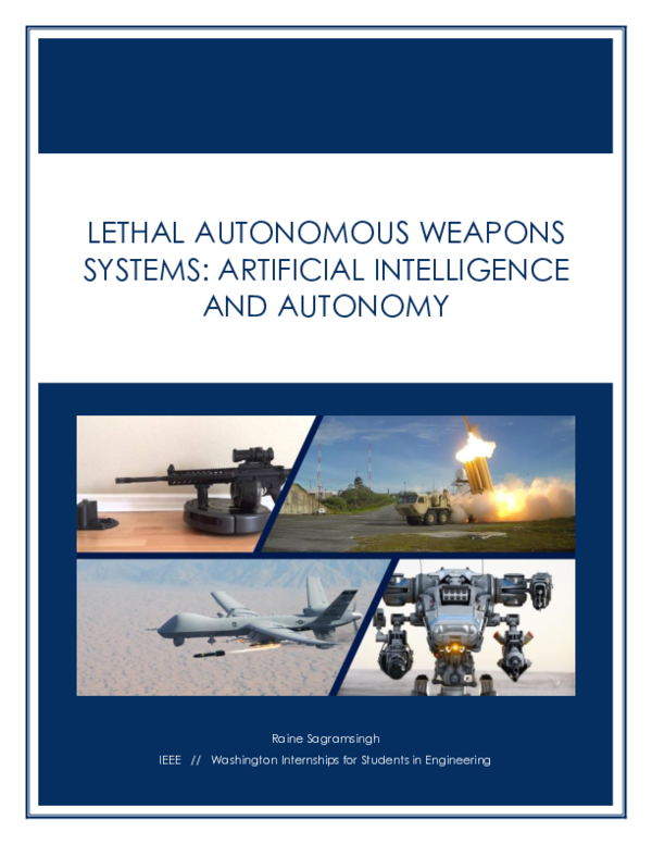 (PDF) Lethal autonomous weapons systems & artificial intelligence ...