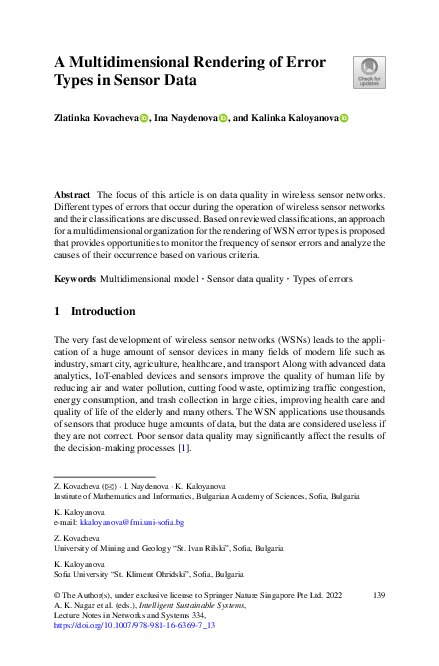 (PDF) A Multidimensional Rendering of Error Types in Sensor Data
