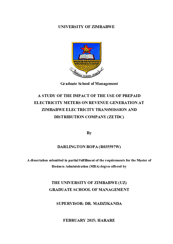 (PDF) A study of the impact of the use of prepaid electricity meters on ...
