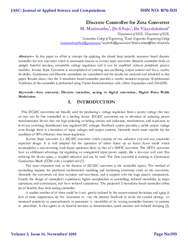 (PDF) Discrete Controller for Zeta Converter
