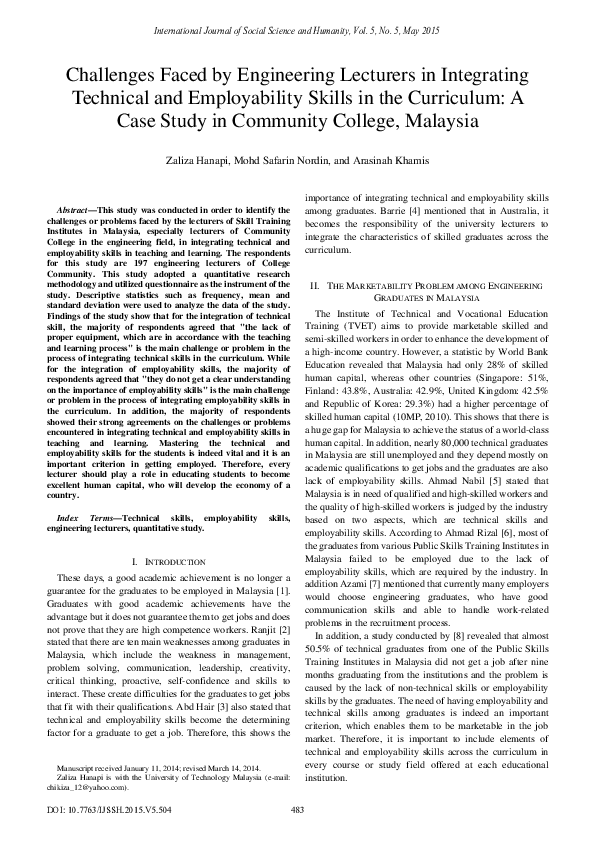 (PDF) Challenges Faced by Engineering Lecturers in Integrating ...