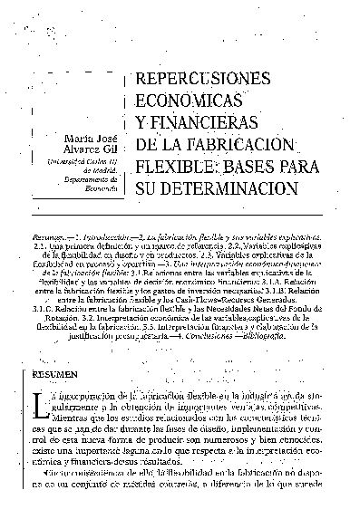 (PDF) Repercusiones econ micas y financieras de la fabricaci n flexible: bases para su determinaci n