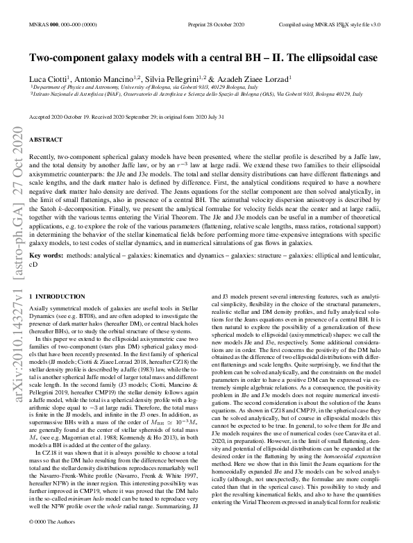 (PDF) Two-component galaxy models with a central BH – II. The ...