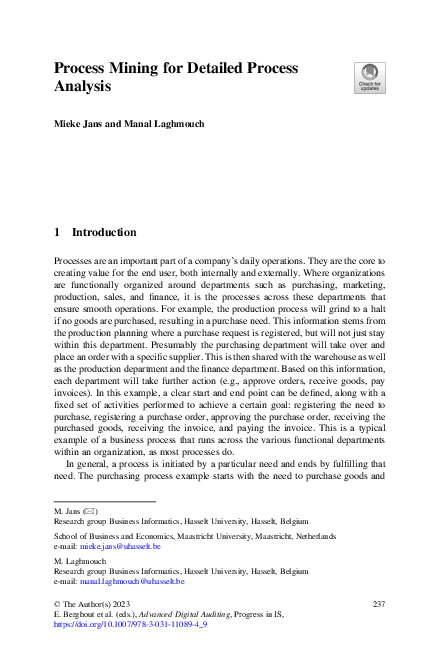 (PDF) Process Mining for Detailed Process Analysis