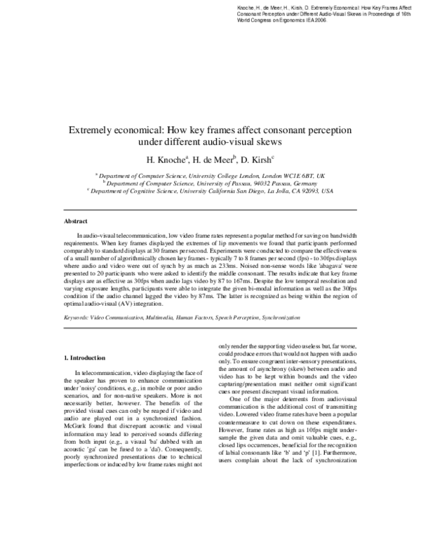 (PDF) Extremely economical: how key frames affect consonant perception ...