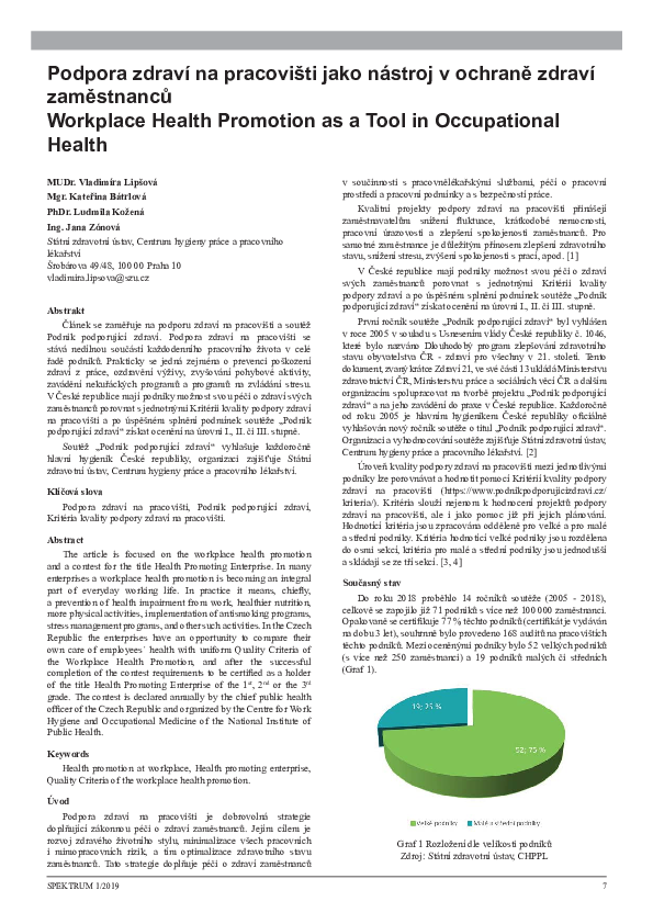 (PDF) Workplace Health Promotion as a Tool in Occupational Health
