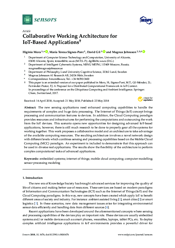 (PDF) Collaborative Working Architecture for IoT-Based Applications