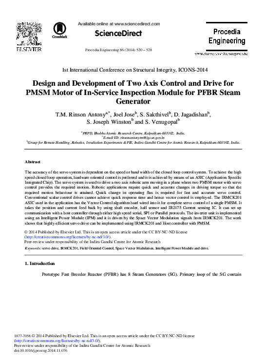 (PDF) Design and Development of Two Axis Control and Drive for PMSM ...