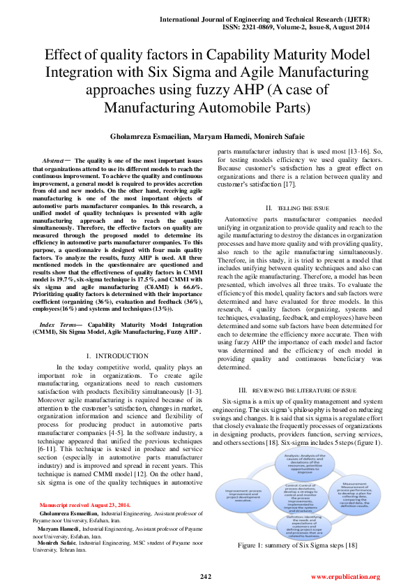 (PDF) Effect of quality factors in Capability Maturity Model ...