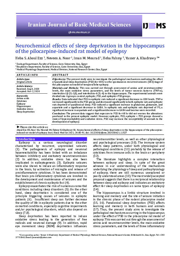 (PDF) Neurochemical effects of sleep deprivation in the hippocampus of ...