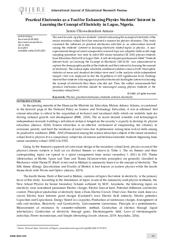 (PDF) Practical Electronics as a Tool for Enhancing Physics Students ...