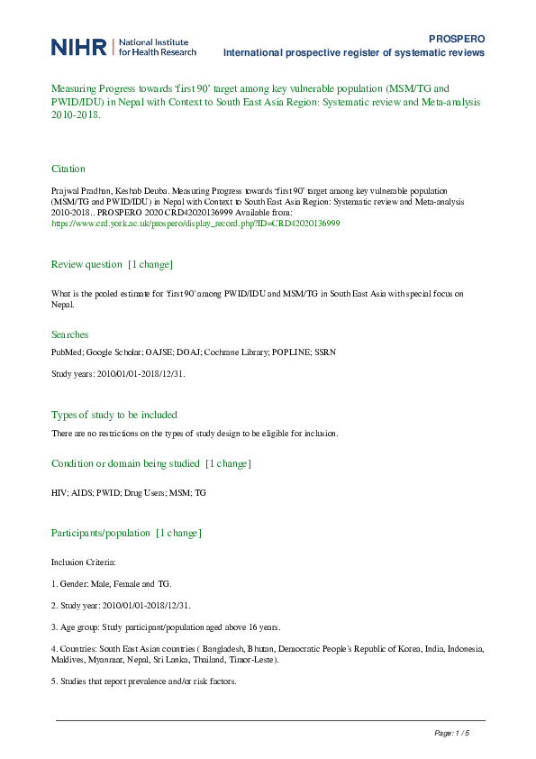 (PDF) Systematic review and meta-analysis of ‘first 90’ among people ...