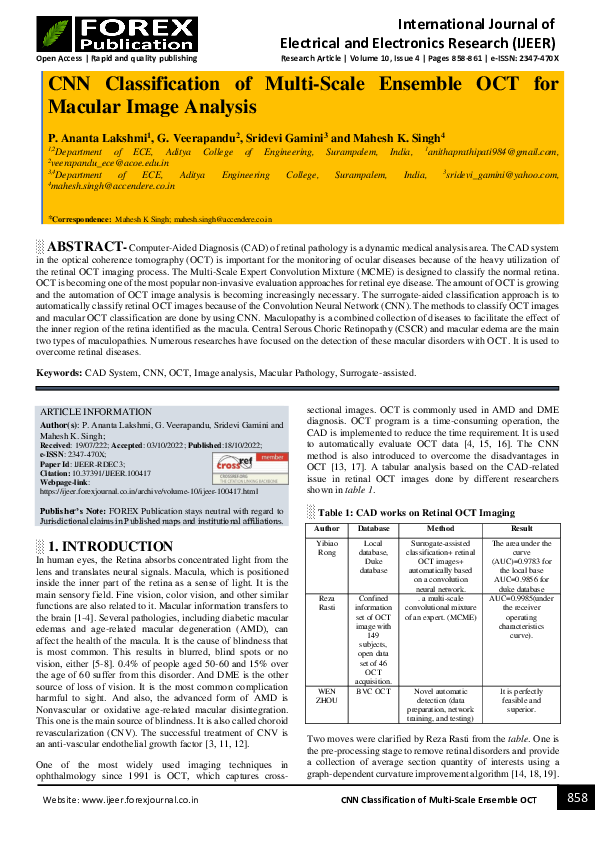 Pdf Cnn Classification Of Multi Scale Ensemble Oct For Macular Image Analysis