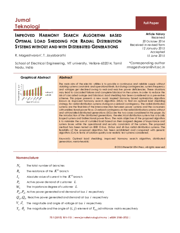 (PDF) Improved Harmony Search algorithm based optimal design of the brushless DC wheel motor