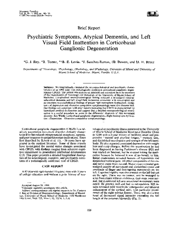 (PDF) Psychiatric symptoms, atypical dementia, and left visual field ...
