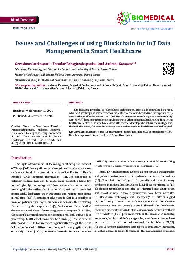 Pdf Issues And Challenges Of Using Blockchain For Iot Data Management