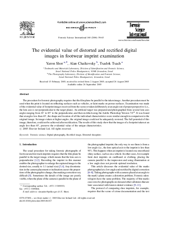 (PDF) The evidential value of distorted and rectified digital images in ...