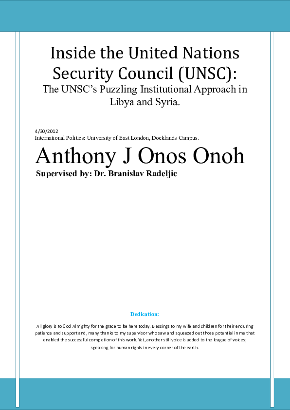 (PDF) Inside the United Nations Security Council (UNSC): The UNSC's ...