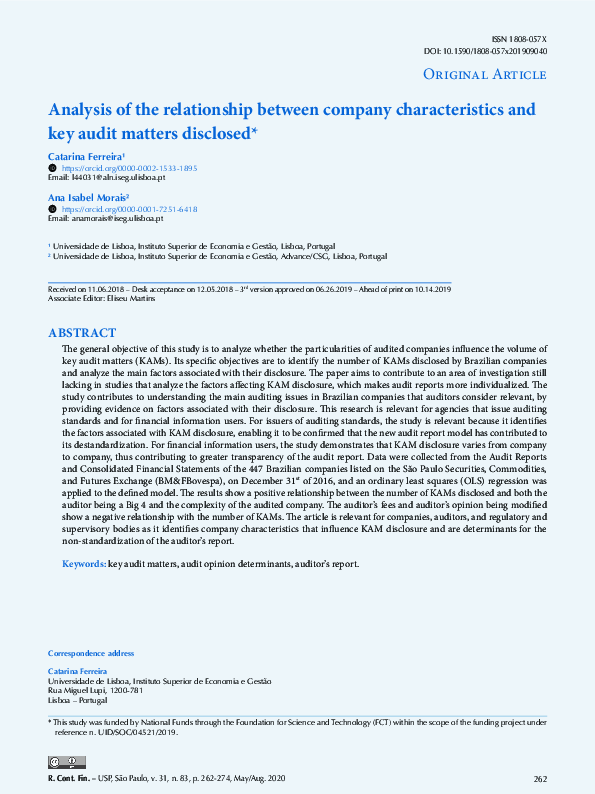 (PDF) Analysis of the relationship between company characteristics and ...