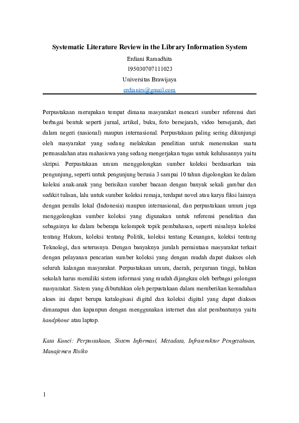 (DOC) Systematic Literature Review in the Library Information System