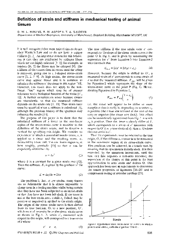 (PDF) Definition of strain and stiffness in mechanical testing of ...