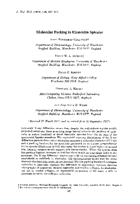 (PDF) Molecular packing in elastoidin spicules | David Hukins ...