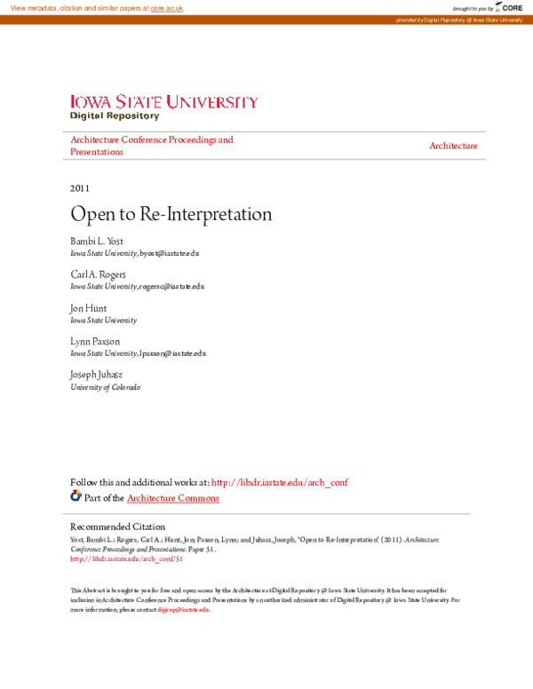 (PDF) Open to Re-Interpretation