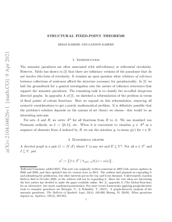 (PDF) Structural fixed-point theorems