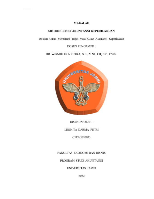 (PDF) MAKALAH Metode Riset Akuntansi Keperilakuan R-009