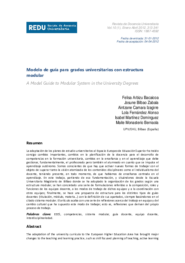 (PDF) Modelo de guía para grados universitarios con estructura modular ...