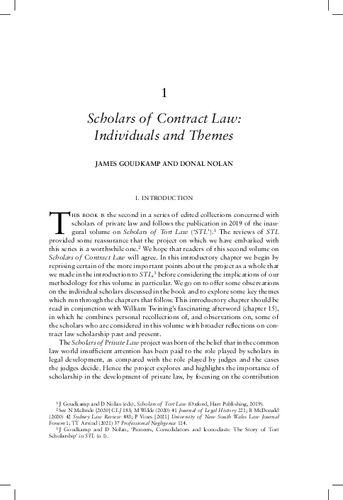 (PDF) Scholars of Contract Law: Individuals and Themes