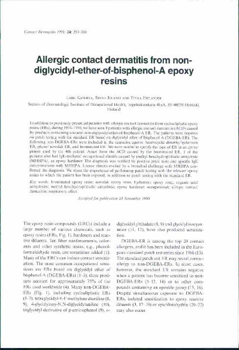 (PDF) Allergic contact dermatitis from non-diglycidyl-ether-of ...