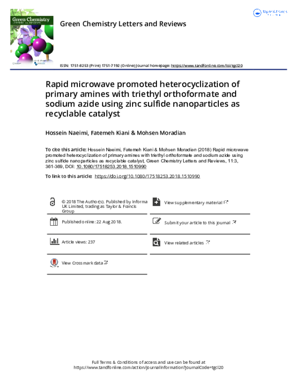 (PDF) Rapid microwave promoted heterocyclization of primary amines with ...