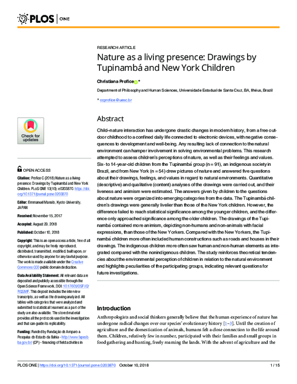 (PDF) Nature as a living presence: Drawings by Tupinambá and New York ...