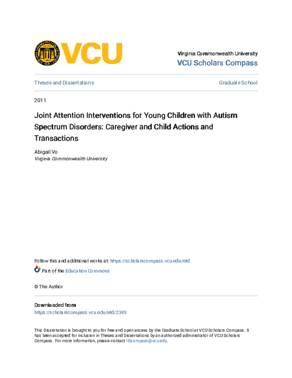 (PDF) Joint attention interventions for young children with autism ...